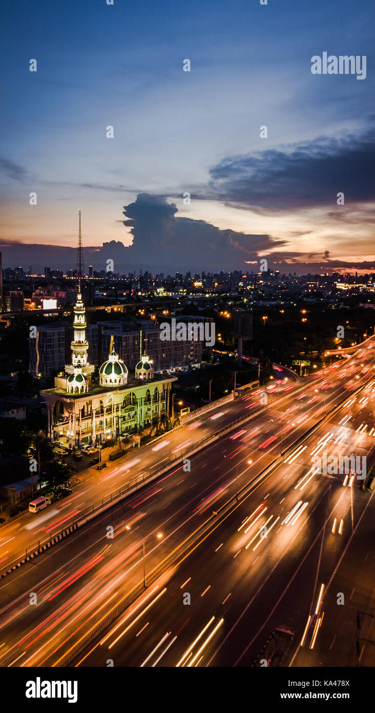 mosque with road in twilight time Stock Photo - Alamy