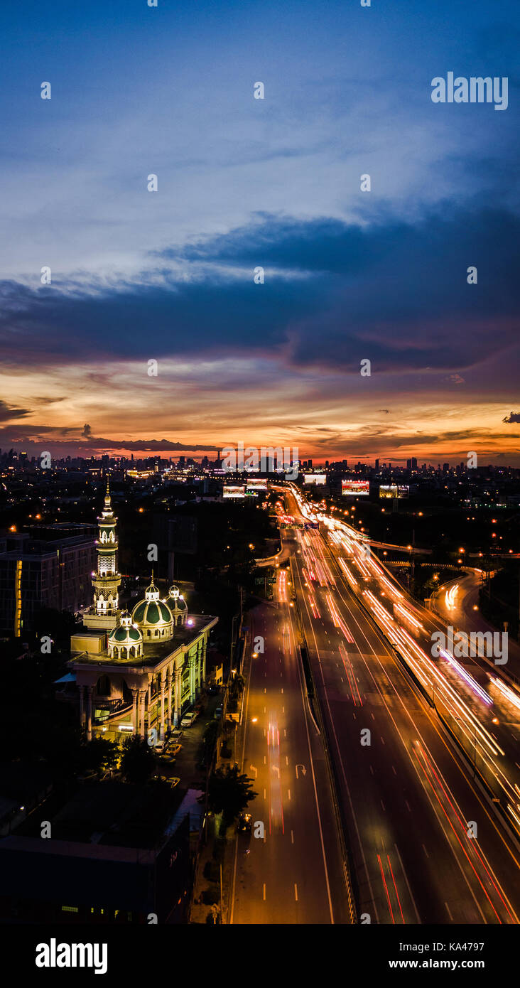 mosque with road in twilight time Stock Photo - Alamy