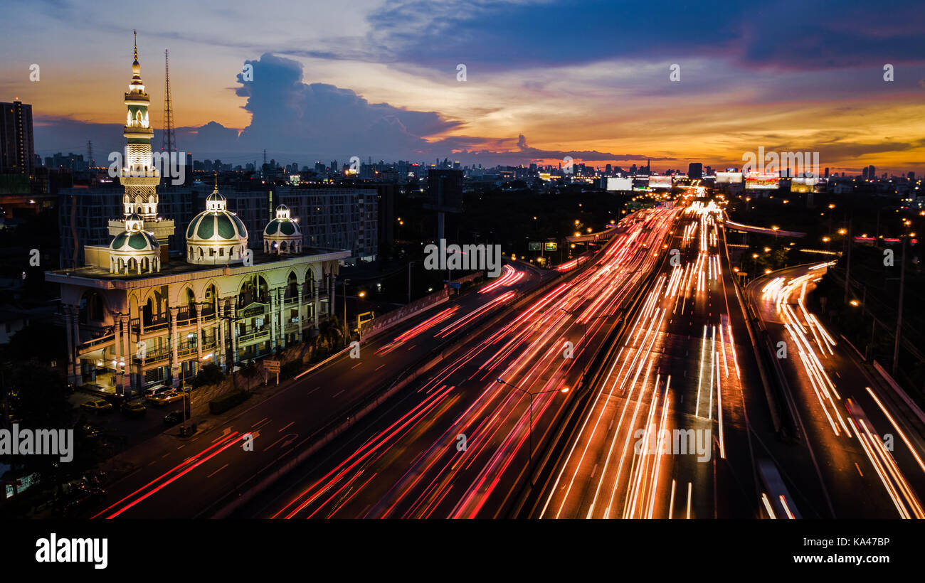 mosque with road in twilight time Stock Photo - Alamy