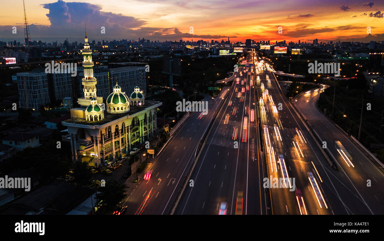 mosque with road in twilight time Stock Photo - Alamy