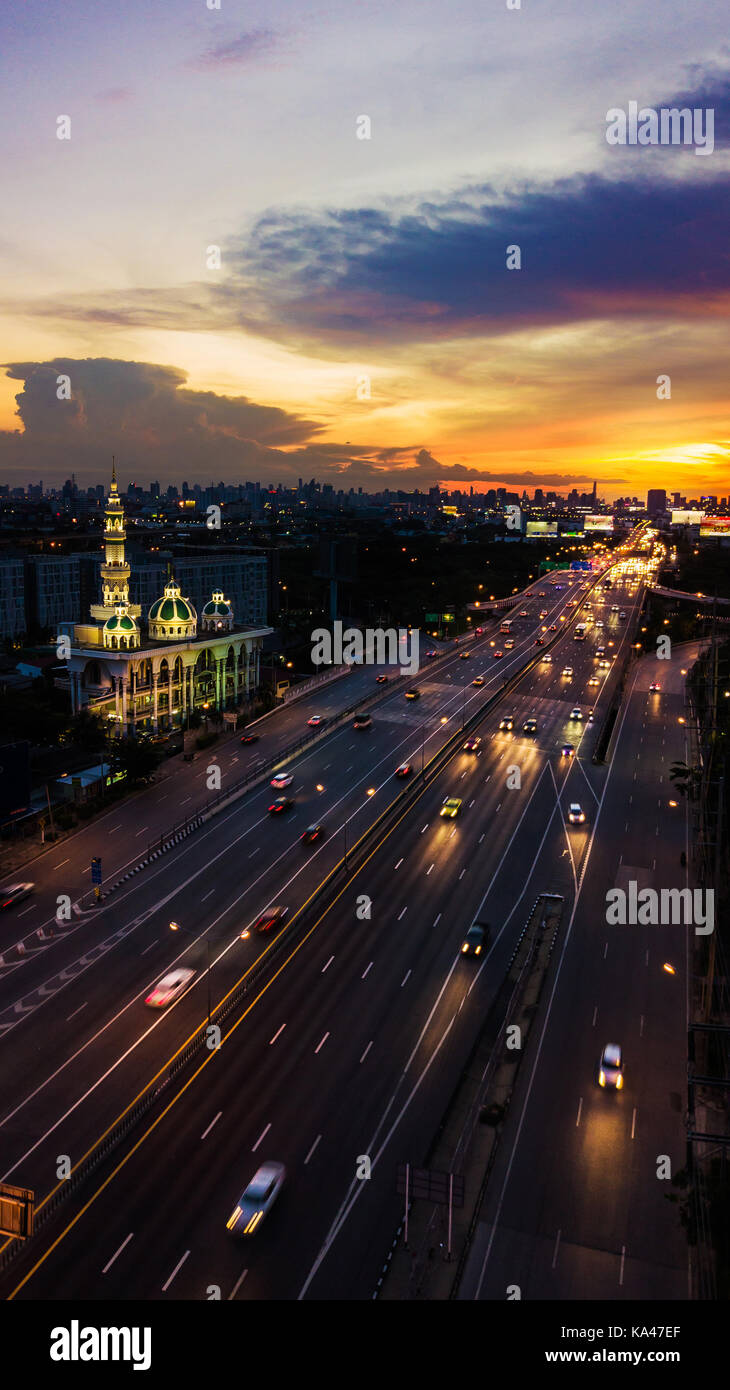 mosque with road in twilight time Stock Photo - Alamy