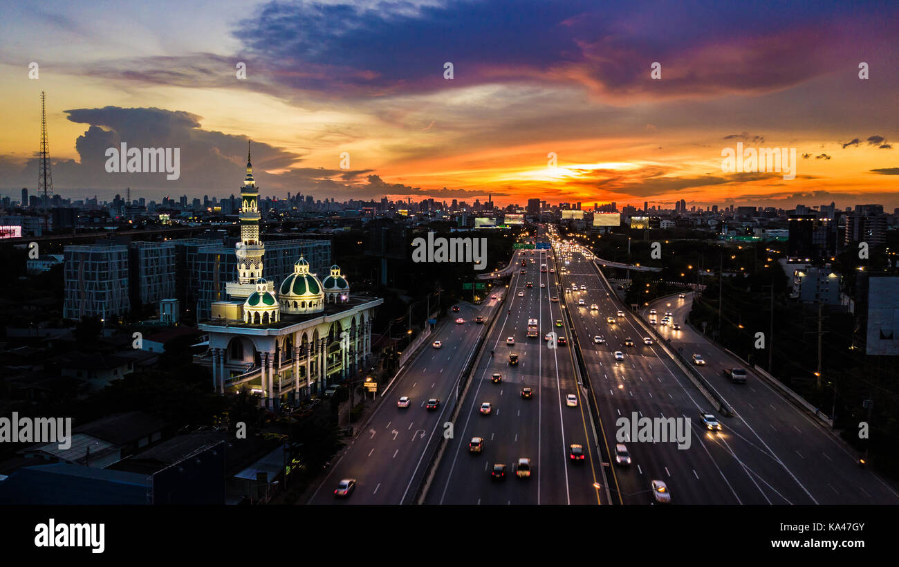 mosque with road in twilight time Stock Photo - Alamy