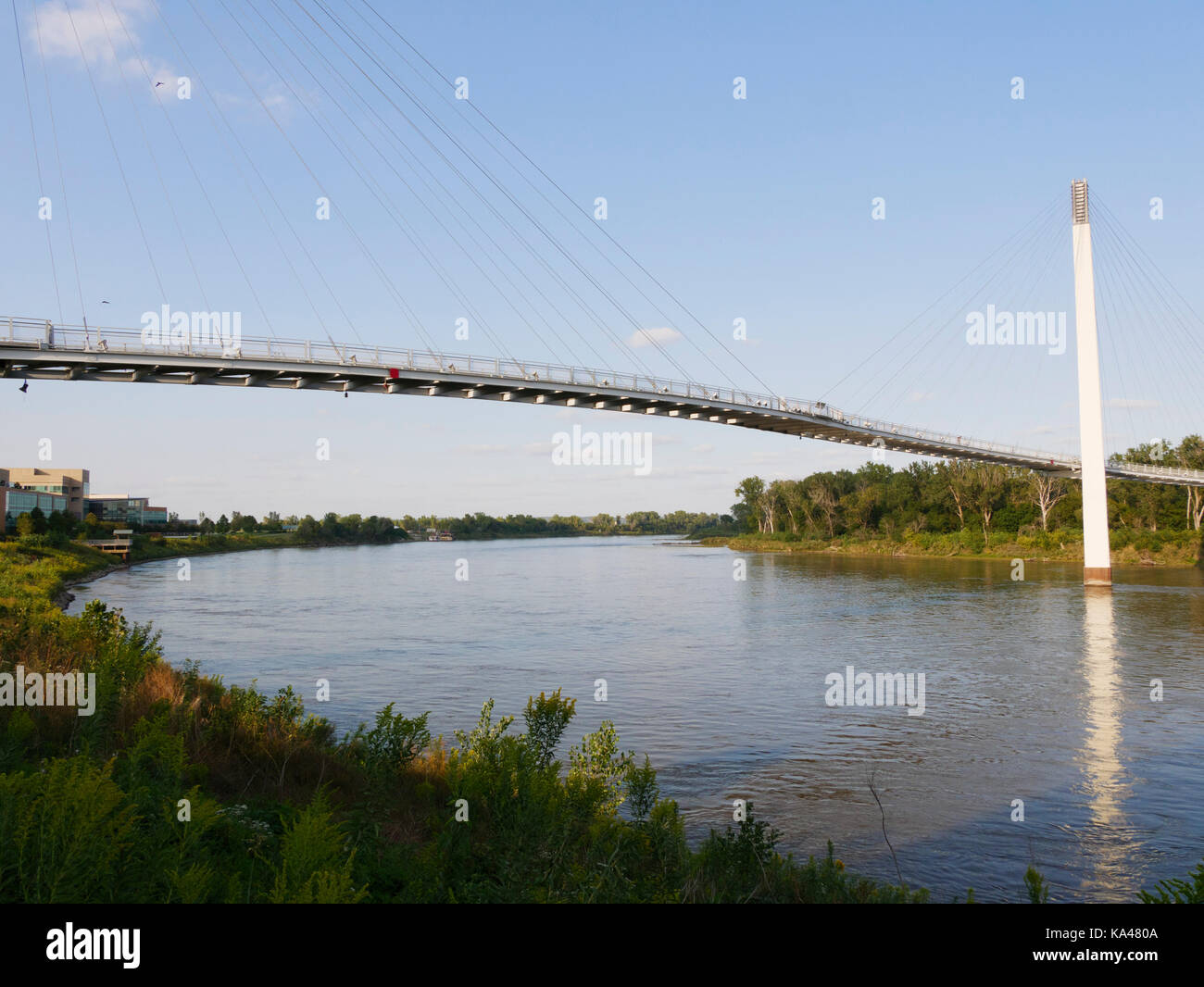 Bob Kerrey Pedestrian Bridge. Omaha, Nebraska Stock Photo - Alamy