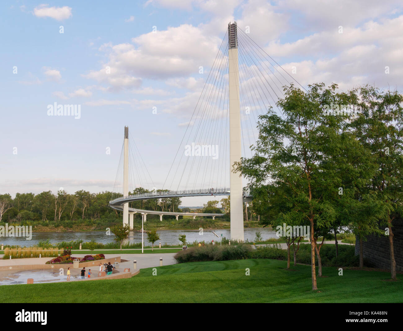 Bob Kerrey Pedestrian Bridge. Omaha, Nebraska Stock Photo - Alamy