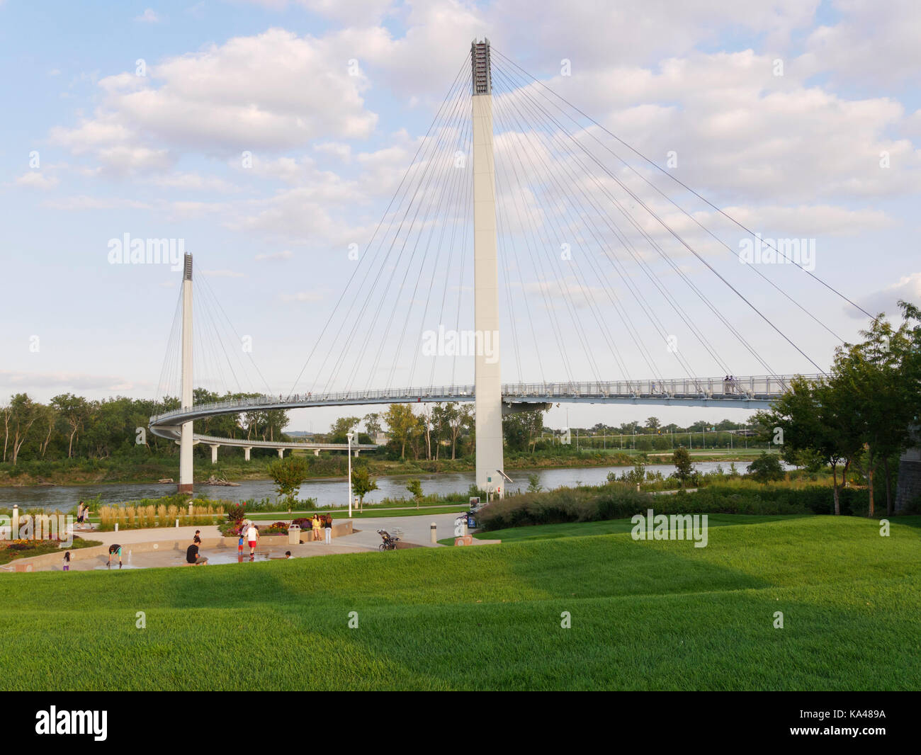 Bob Kerrey Pedestrian Bridge. Omaha, Nebraska Stock Photo - Alamy