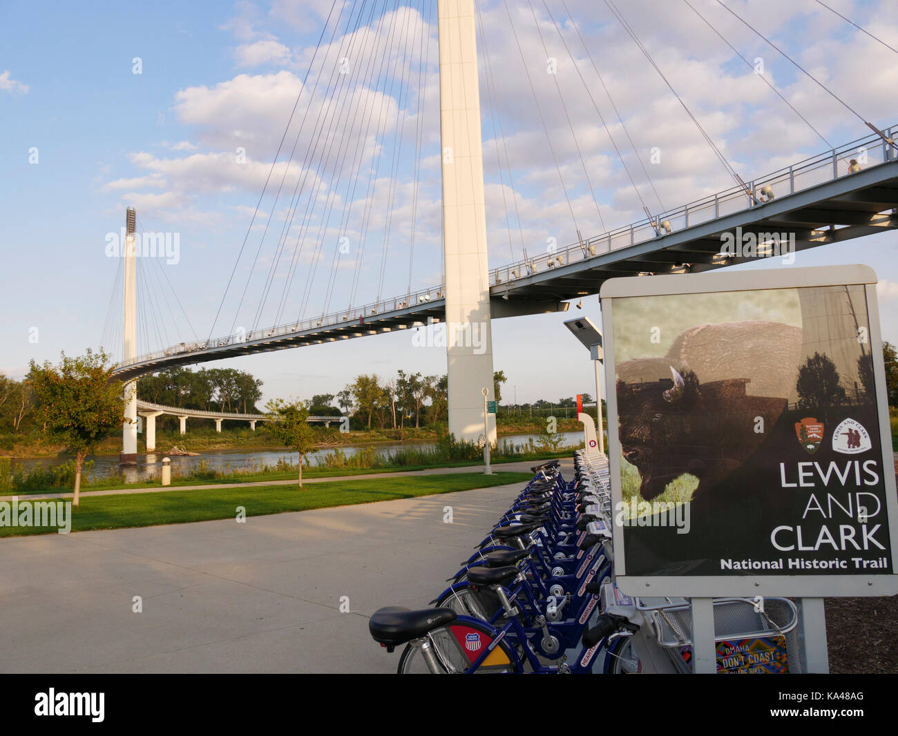 Bob Kerrey Pedestrian Bridge. Omaha, Nebraska Stock Photo - Alamy