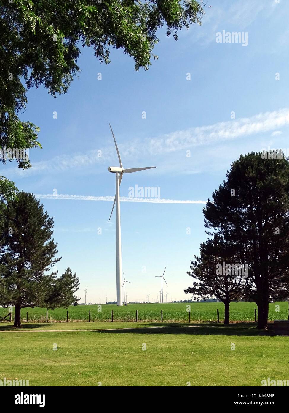 Wind Turbines located in agricultural fields in Indiana Stock Photo - Alamy