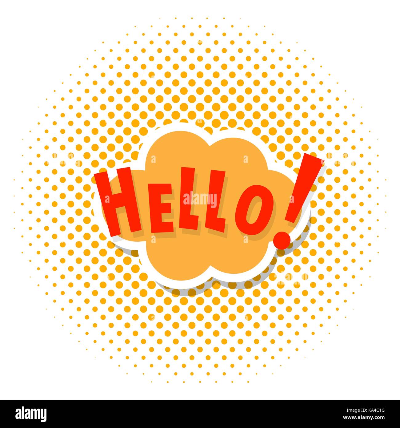 Pop art comics cloud banner with the word hello. Vector illustration ...