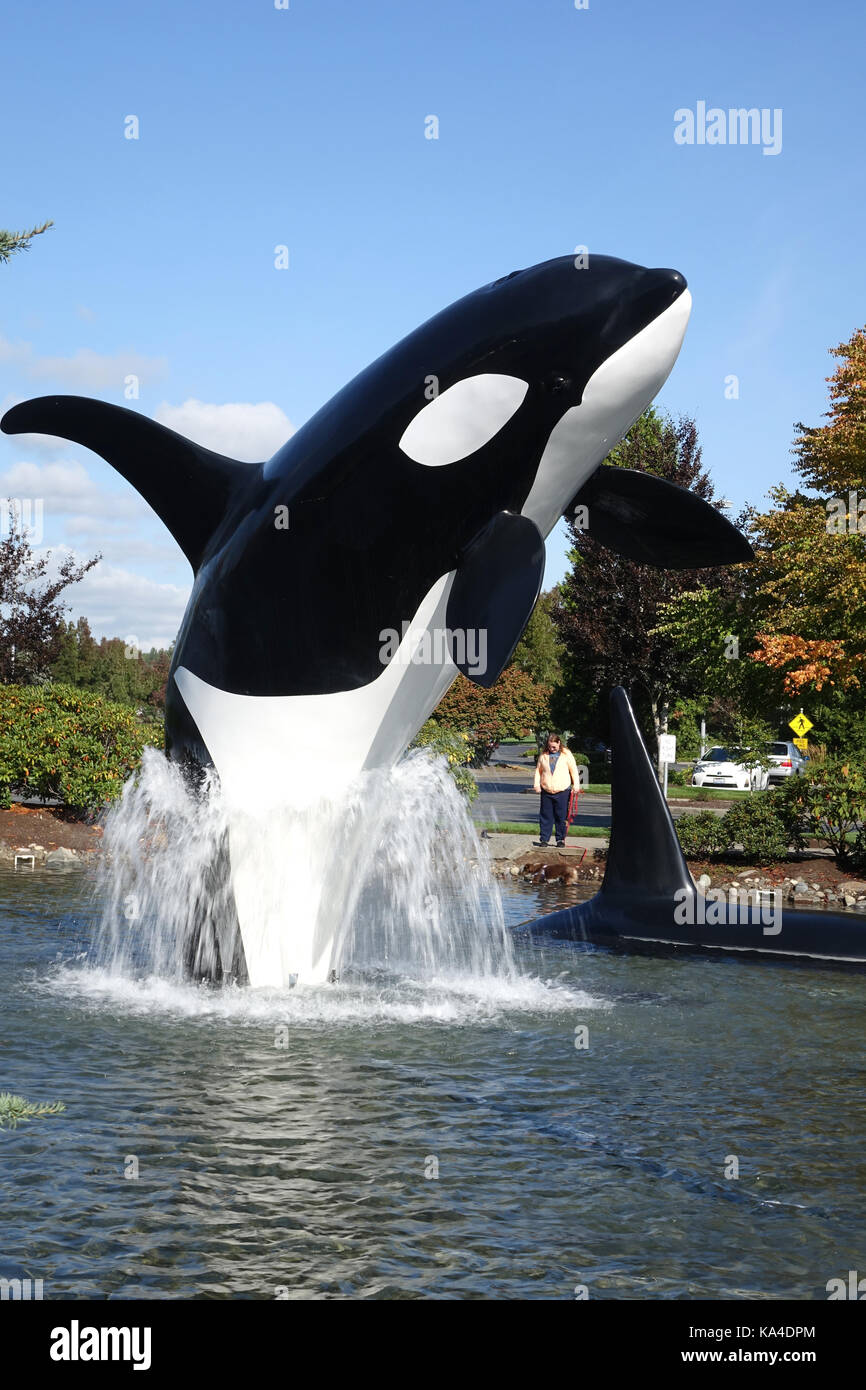 Killer Whale (Orca) sculpture at the Tulalip Resort Casino Stock Photo ...