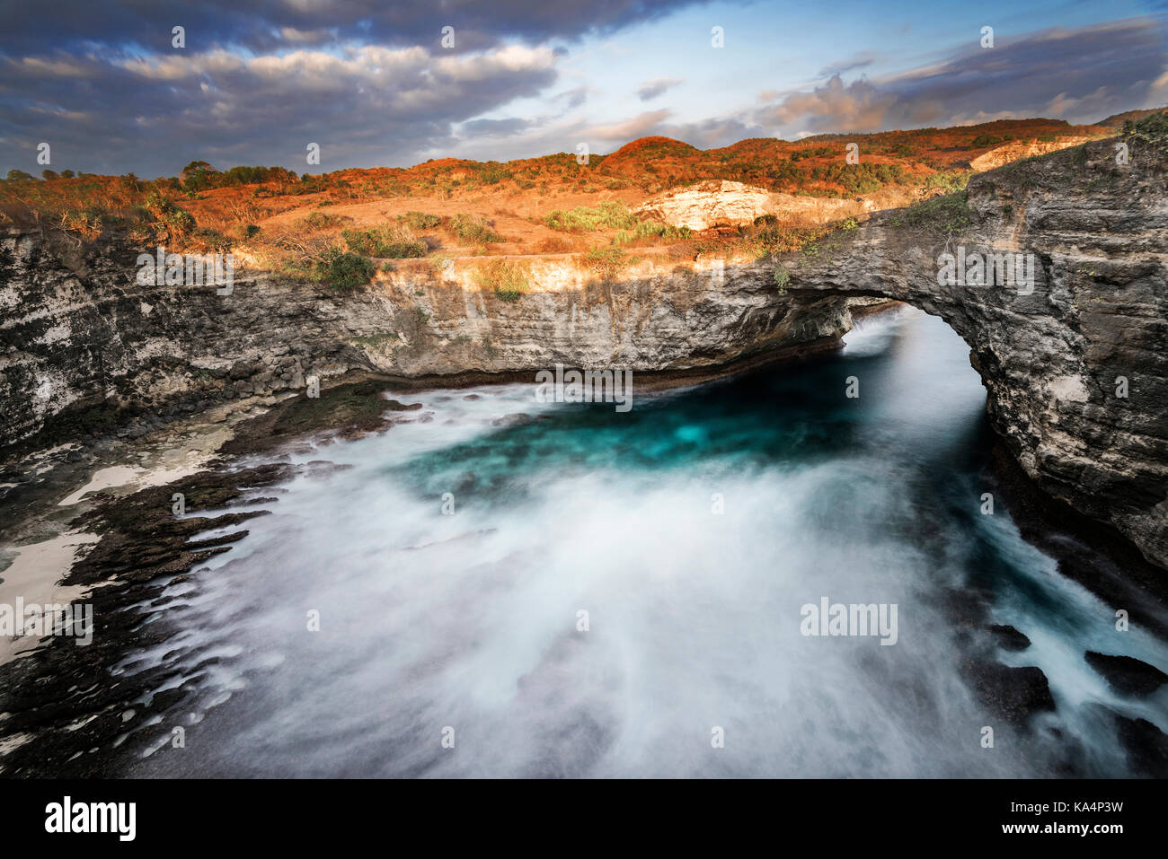 Broken beach sunset in Nusa Penida, Indonesia Stock Photo - Alamy