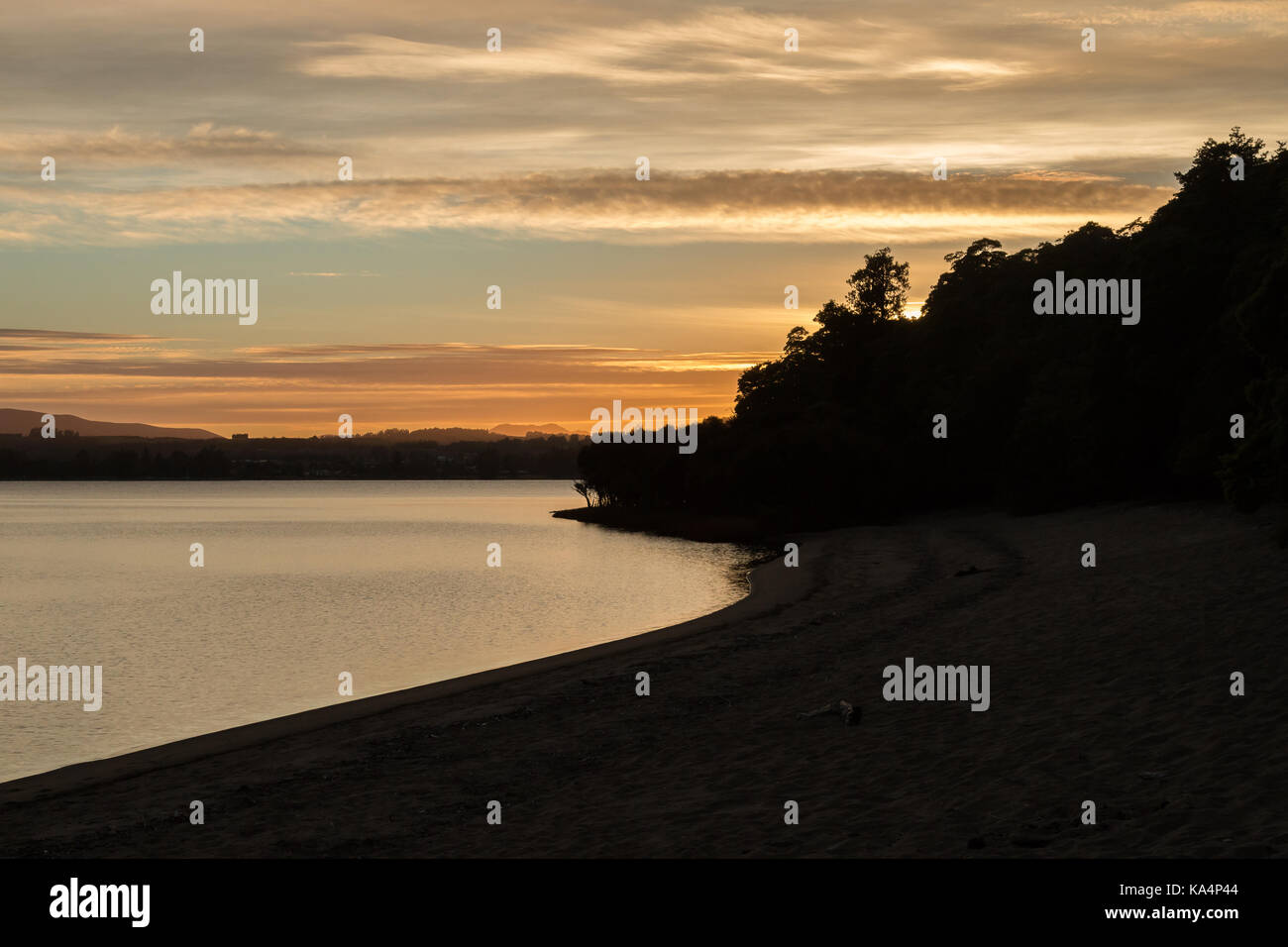 Sunset at the end of day 1 of the Kepler Track, one of New Zealand's ...