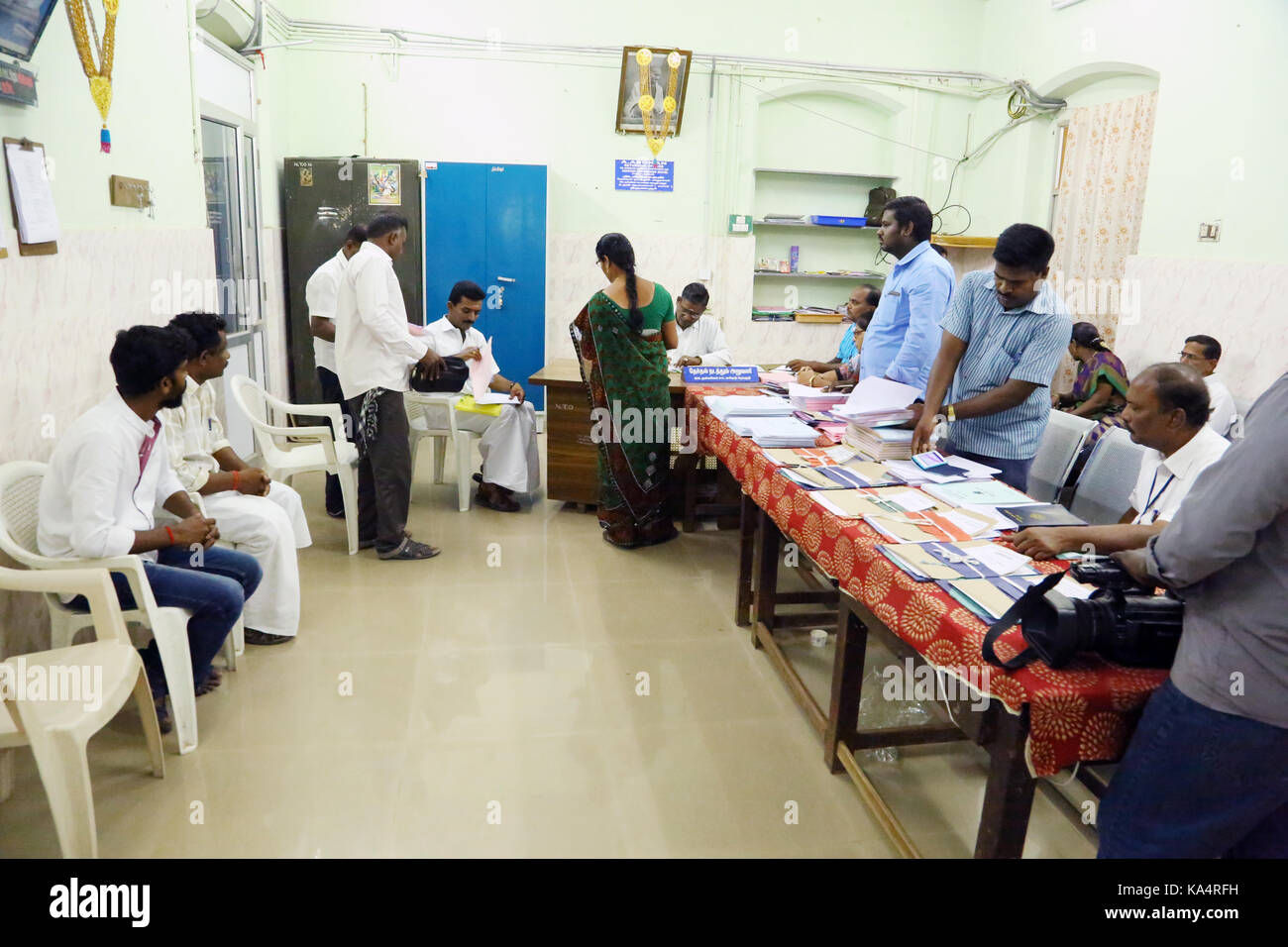 Indian Election Office Interior Stock Photo - Alamy