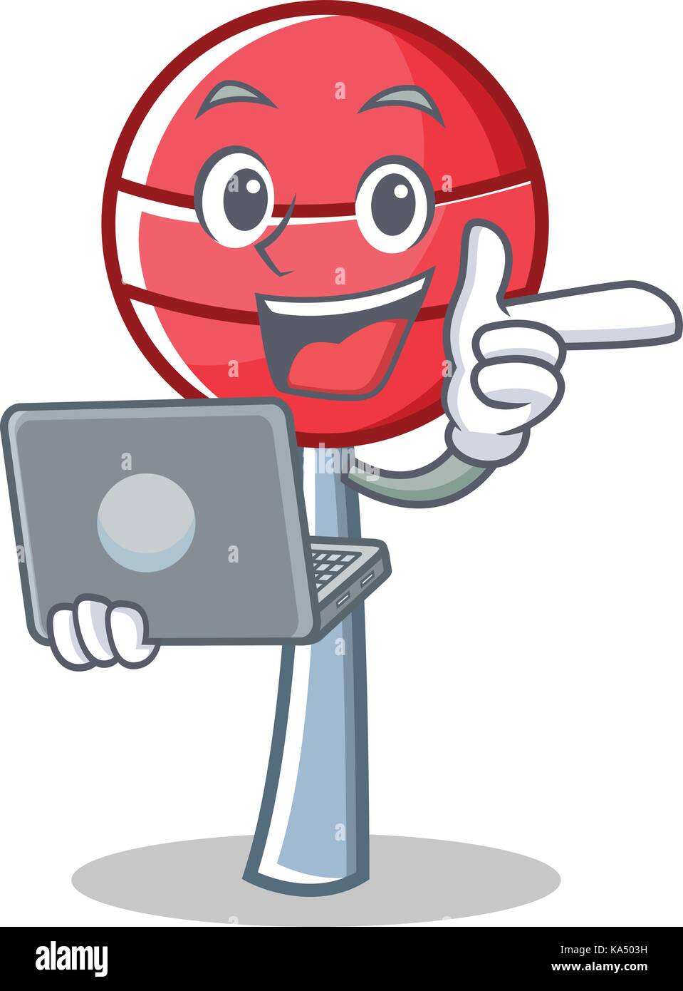 With laptop sweet lollipop character cartoon Stock Vector Image & Art ...