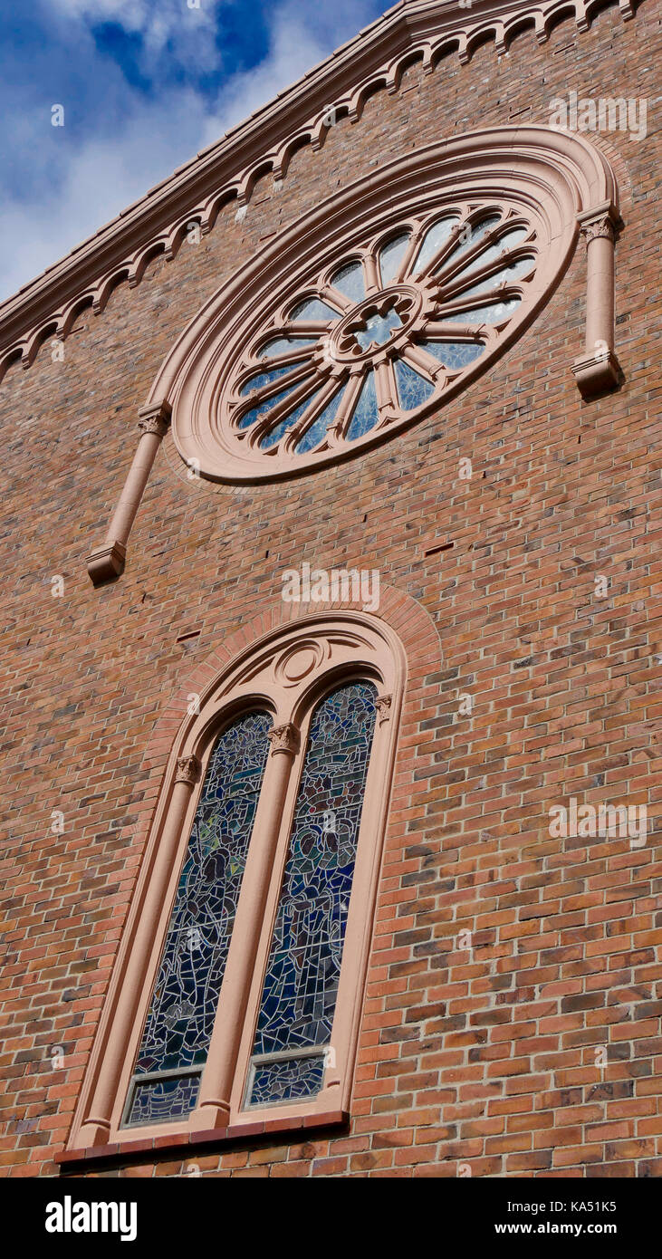 Exterior wide shot of a funeral chapel Exterior wide shot of a funeral ...