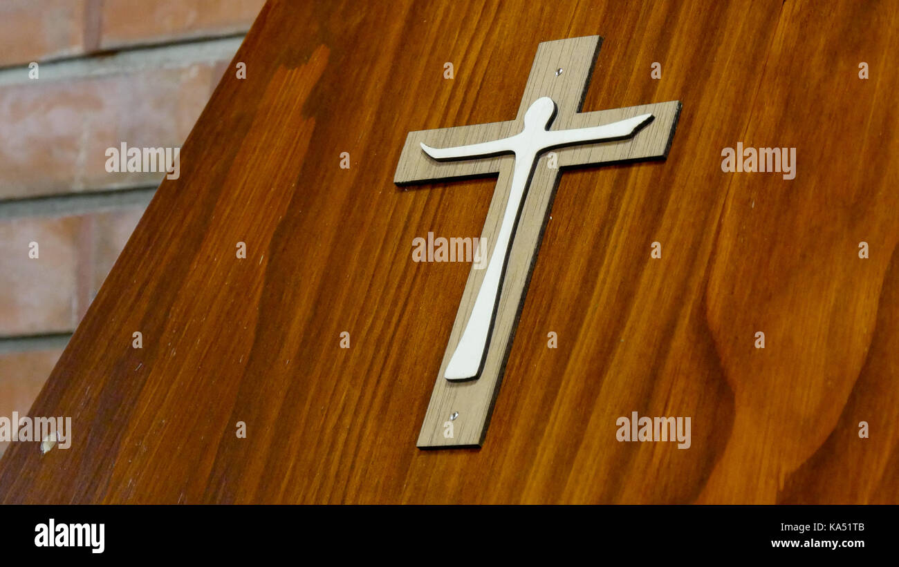 Interior wide shot of a funeral chapel Interior wide shot of a funeral ...