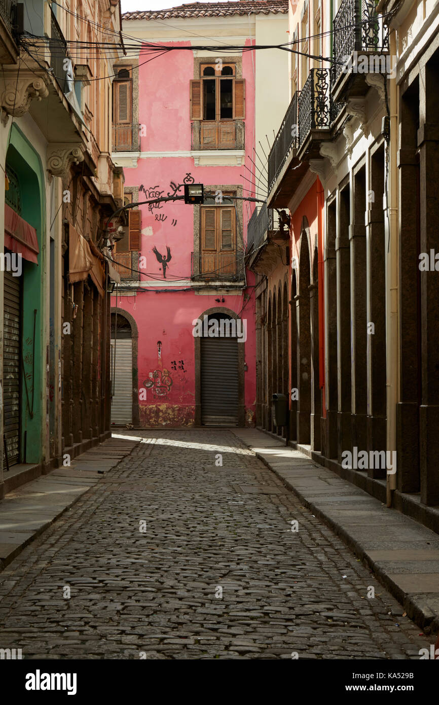 Old buildings on historic Travessa do Comércio, Centro, Rio de Janeiro ...