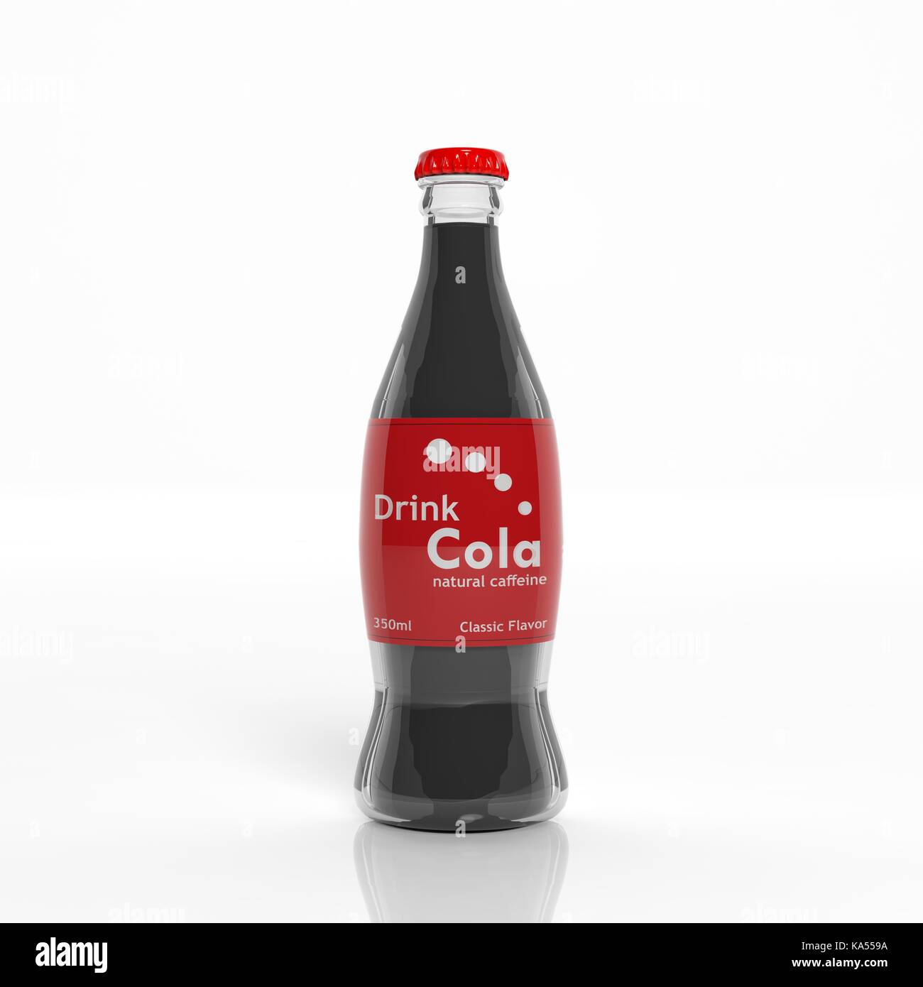 3D cola transparent bottle isolated on white Stock Photo - Alamy