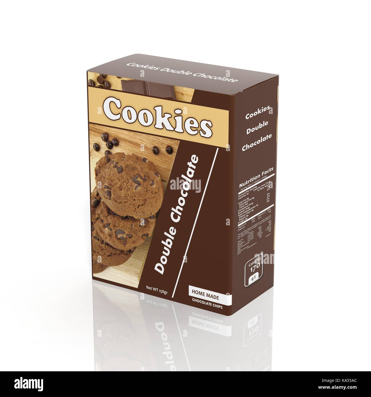 3D Cookies paper package isolated on white Stock Photo - Alamy