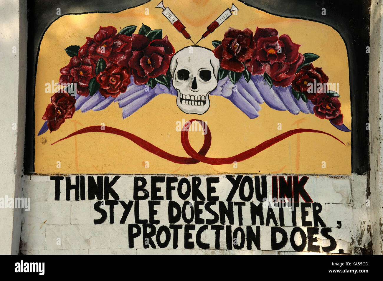 Think Before you ink Style painting on wall wadala, mumbai, maharashtra ...