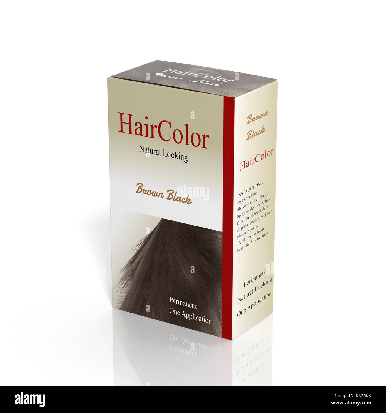 3D Hair Color paper box isolated on white Stock Photo - Alamy
