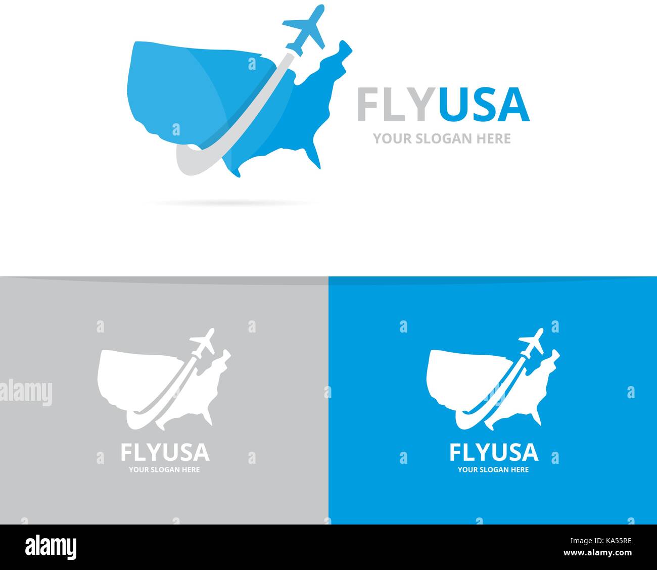 Vector of usa and plane logo combination. America and travel symbol or ...