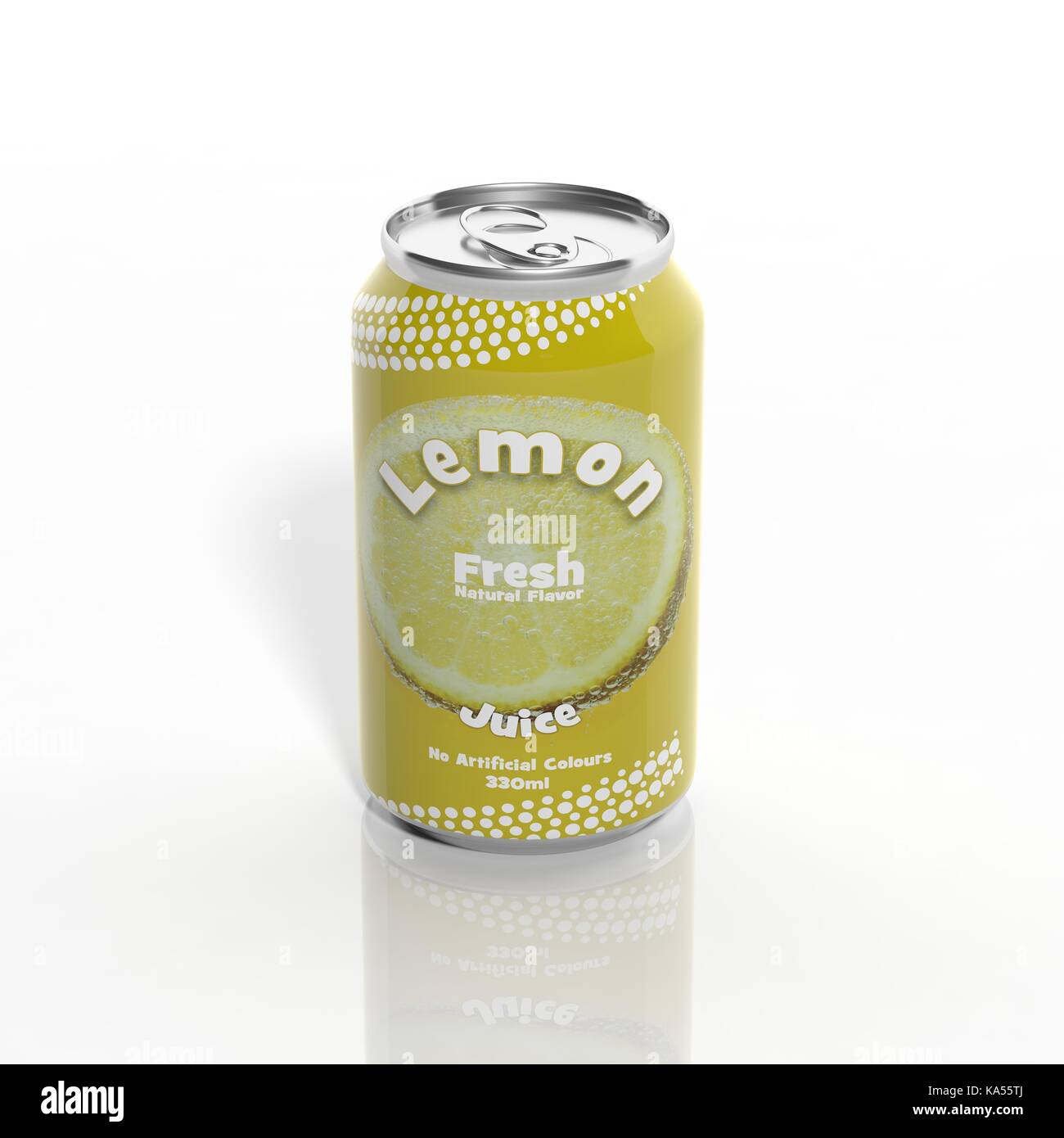 3D Lemon Soda can isolated on white Stock Photo - Alamy