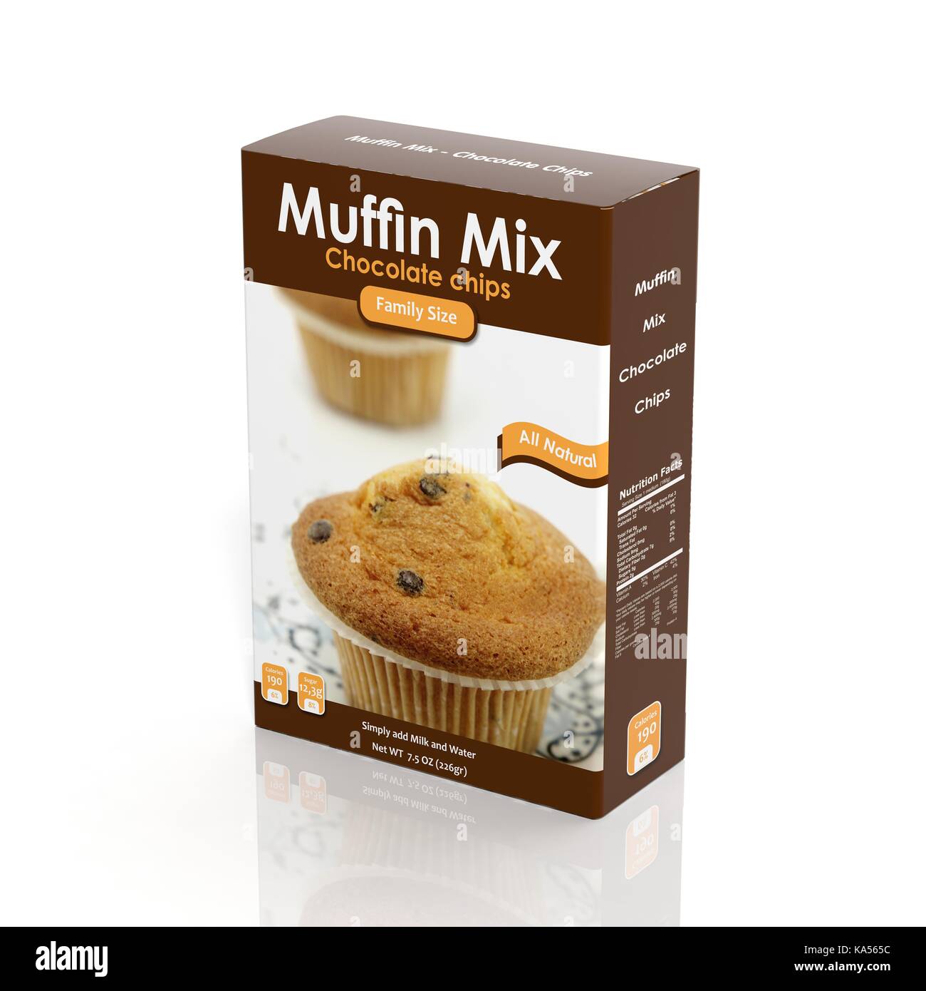 3D Muffin Mix paper package isolated on white Stock Photo - Alamy