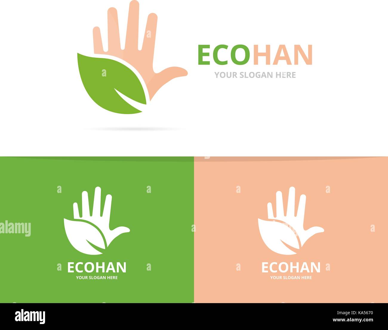 Vector of hand and leaf logo combination. Arm and eco symbol or icon ...