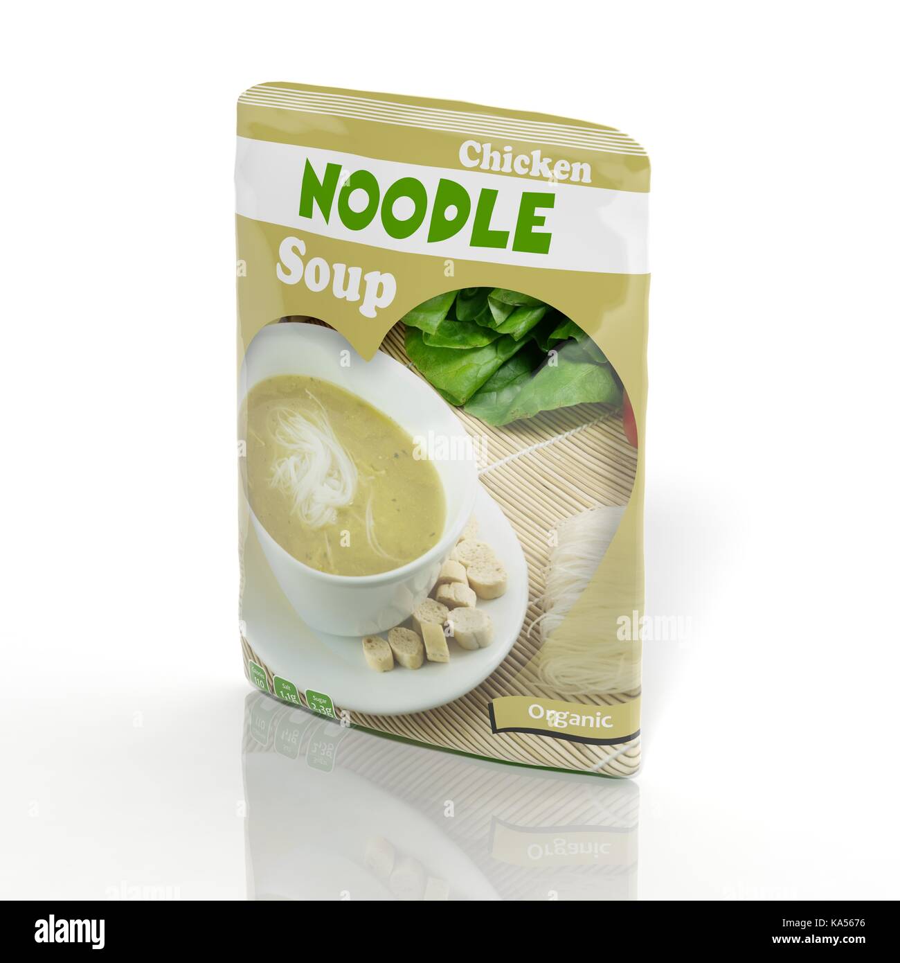 3D Noodle Soup packet isolated on white Stock Photo - Alamy