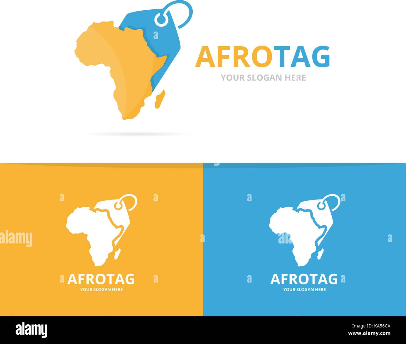 Vector africa and tag logo combination. Safari and shop symbol or icon ...