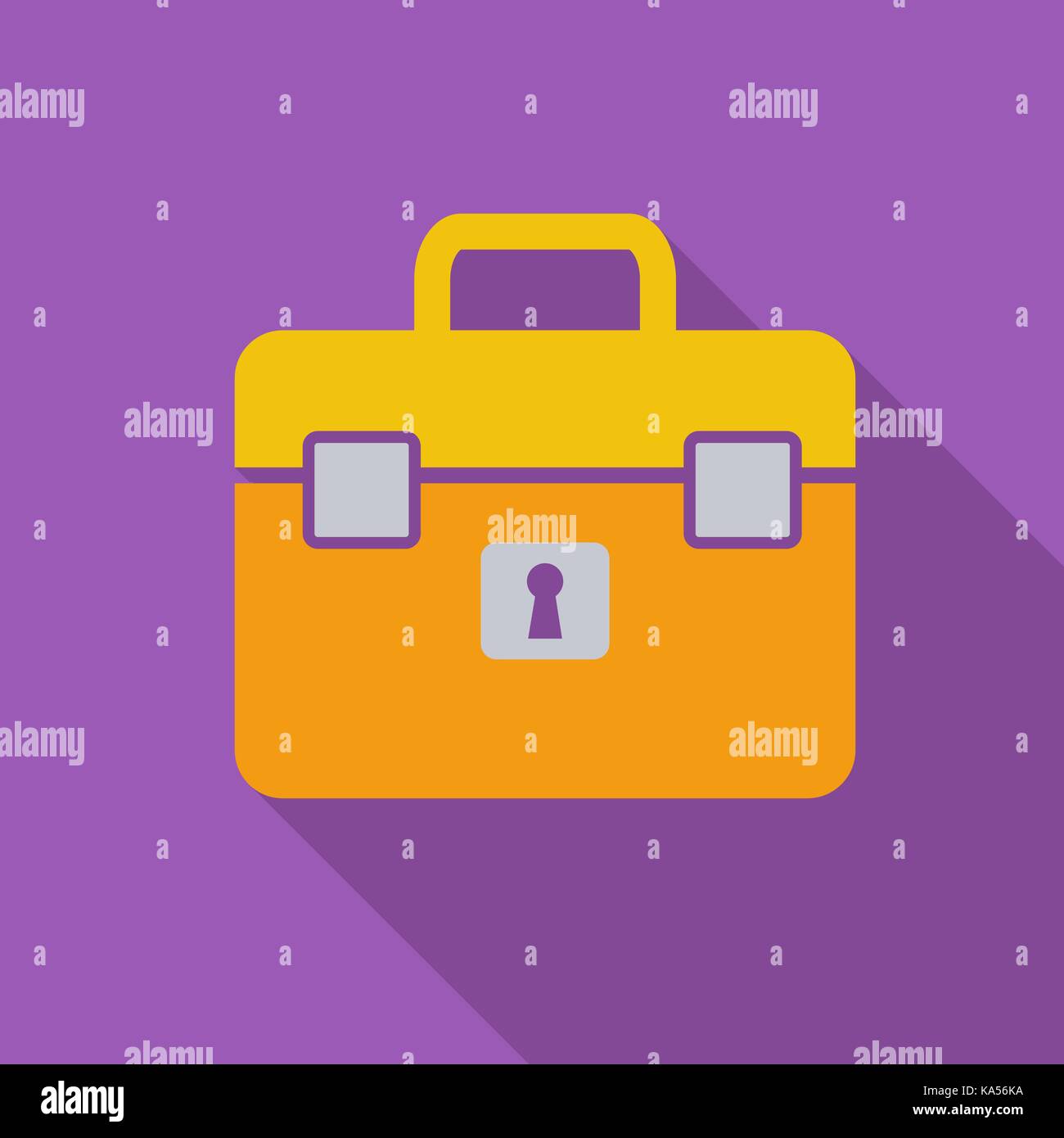 Briefcase icon. Flat vector related icon with long shadow for web and ...
