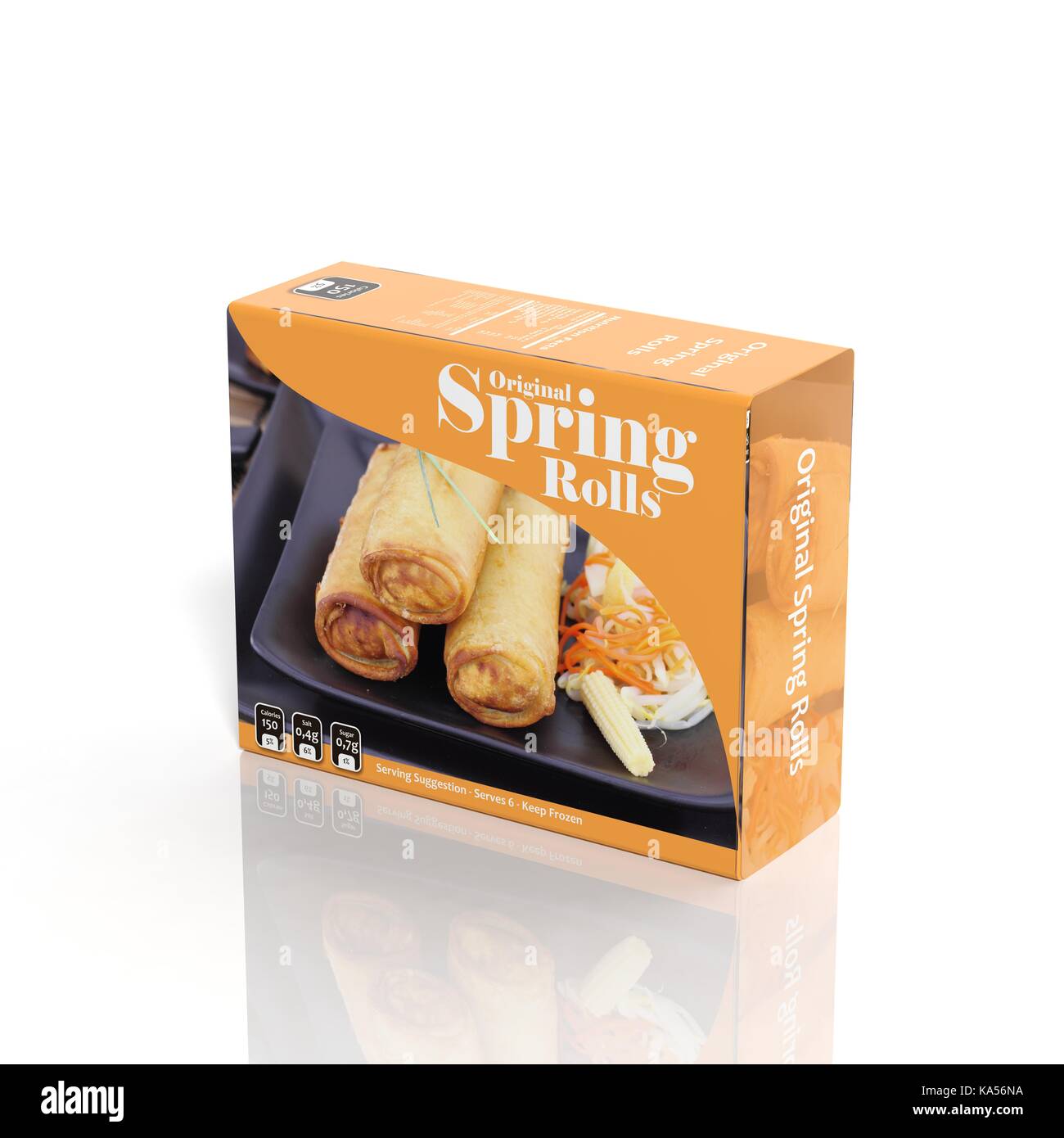 3D Spring Rolls paper package isolated on white Stock Photo - Alamy