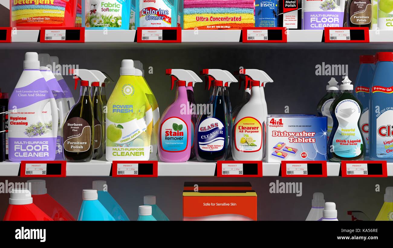 Display Of Cleaning Products High Resolution Stock Photography and ...