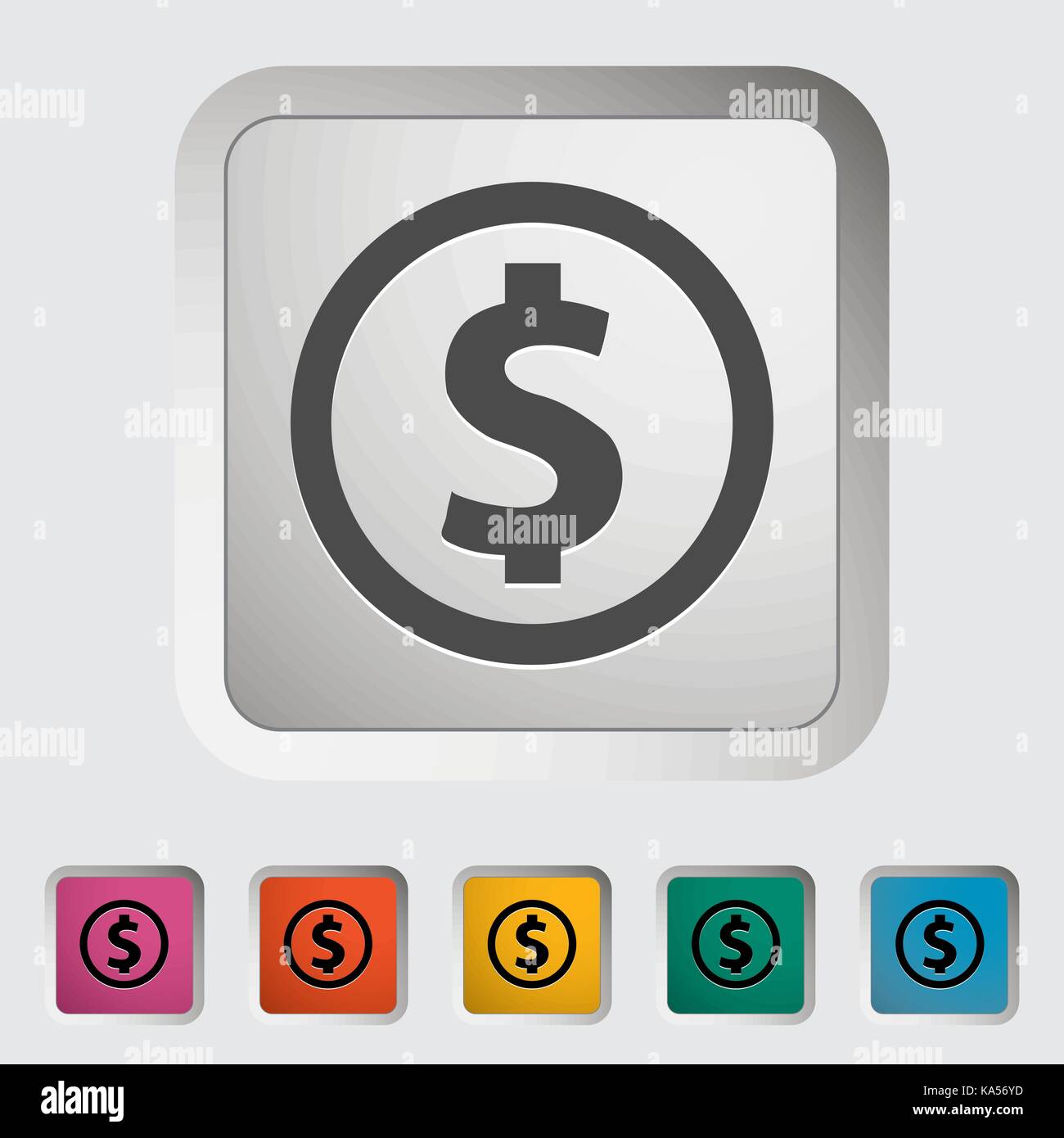 Dollar coin. Single icon. Vector illustration Stock Vector Image & Art ...