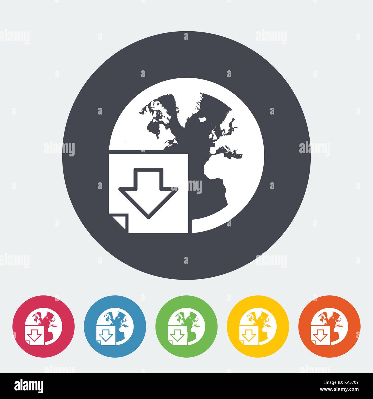 Download. Single flat icon on the circle. Vector illustration Stock ...