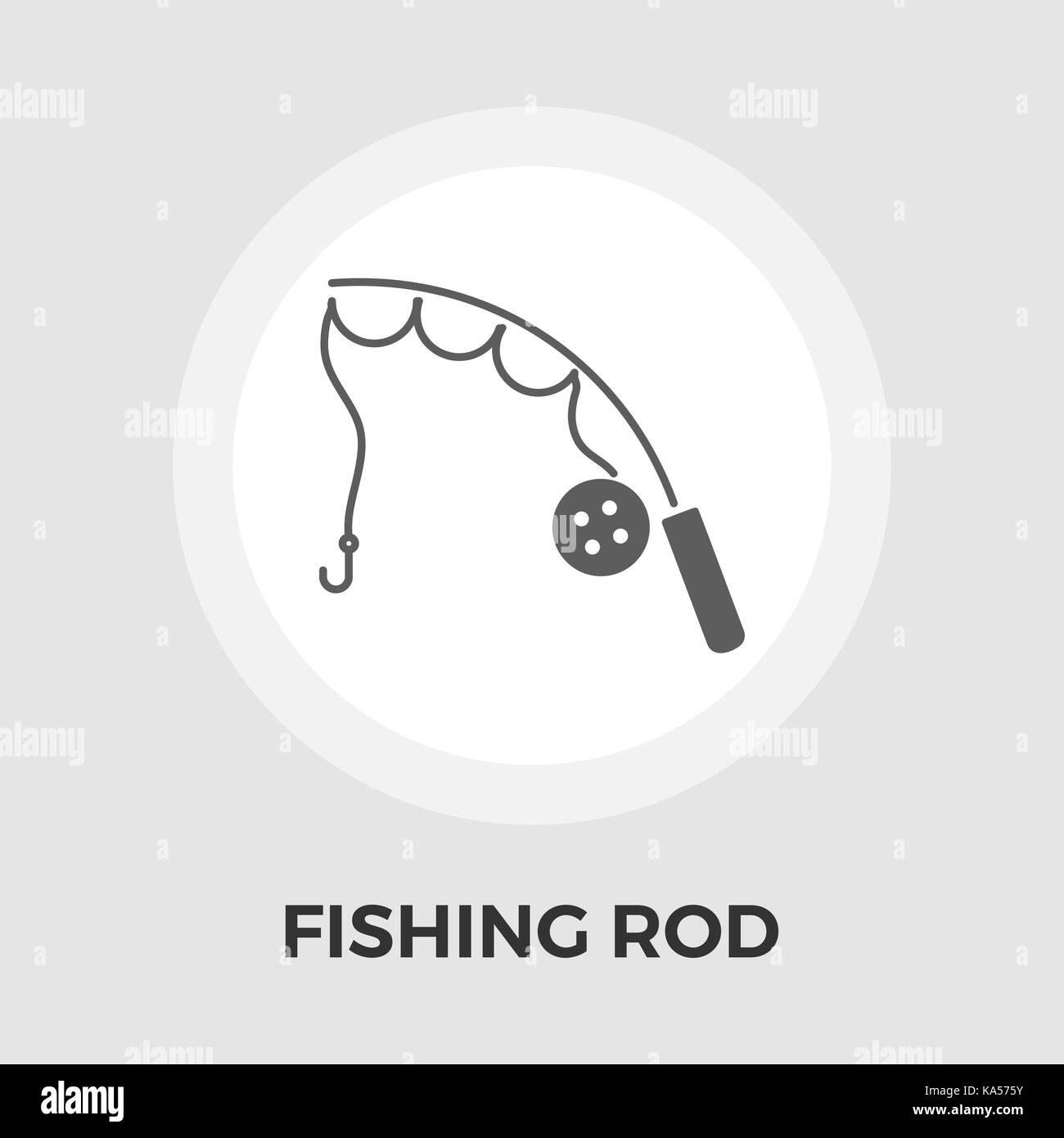 Fishing rod icon vector. Flat icon isolated on the white background ...