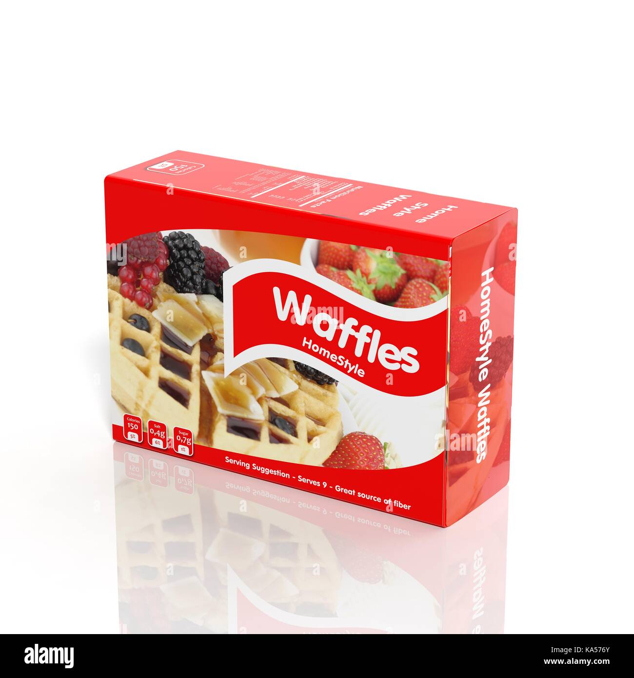 3D Waffles paper package isolated on white Stock Photo - Alamy