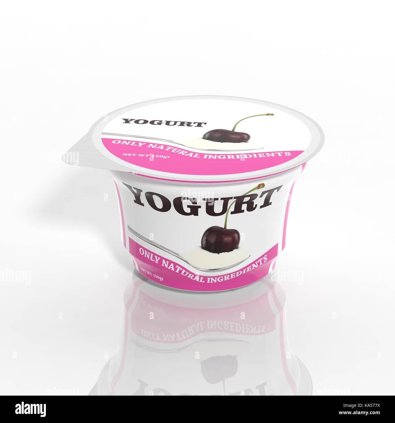 3D yogurt plastic container isolated on white Stock Photo - Alamy