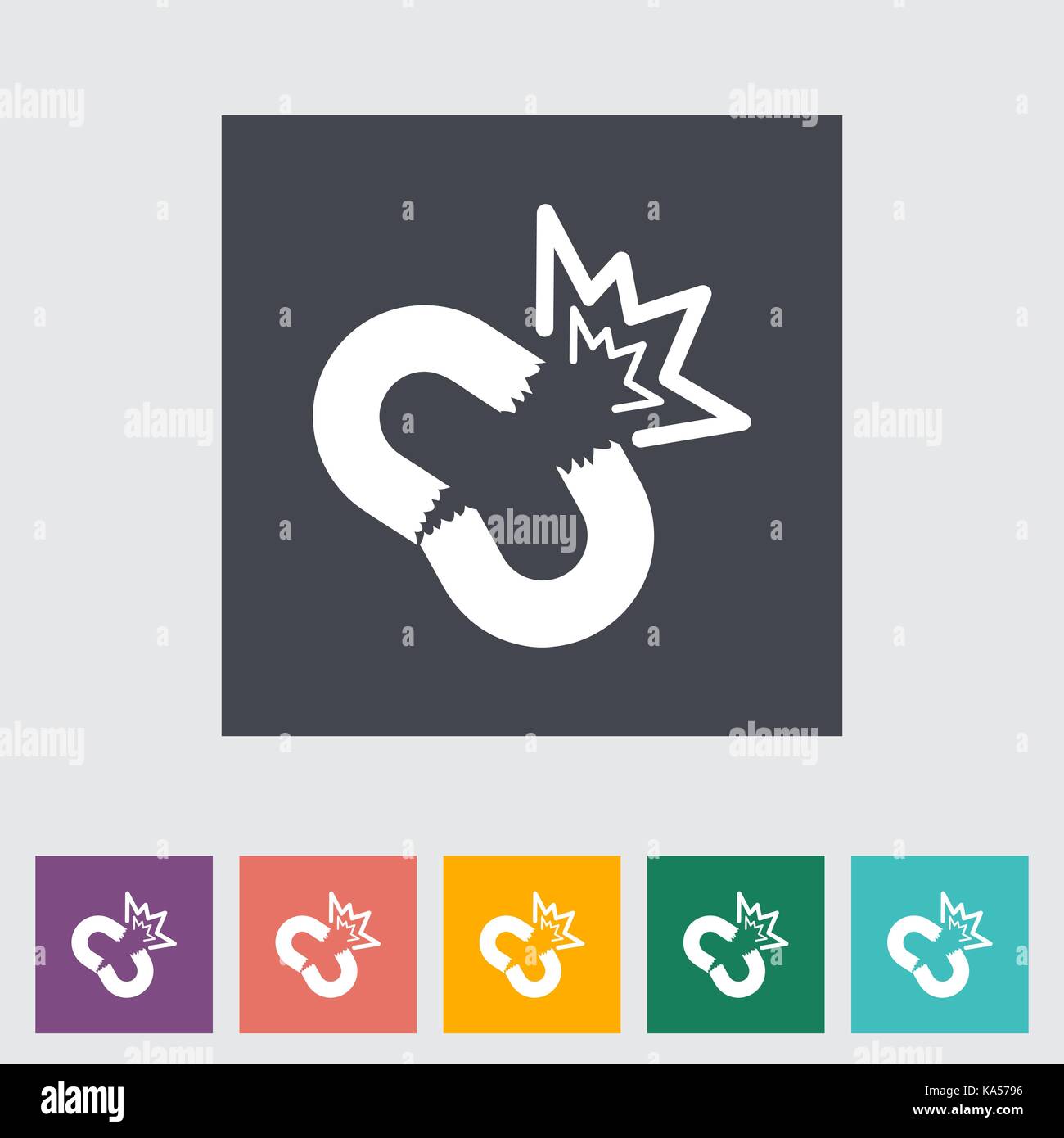 Broken connection flat single icon. Vector illustration Stock Vector ...