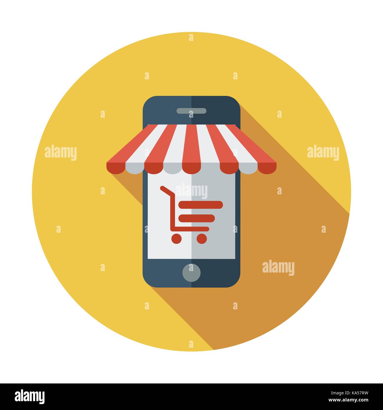 Mobile store. Color Flat design style. Vector illustration Stock Vector ...