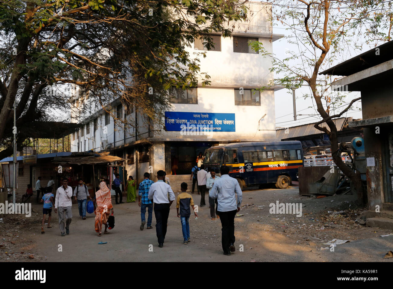 diva junction railway station, thane, maharashtra, India, Asia Stock ...