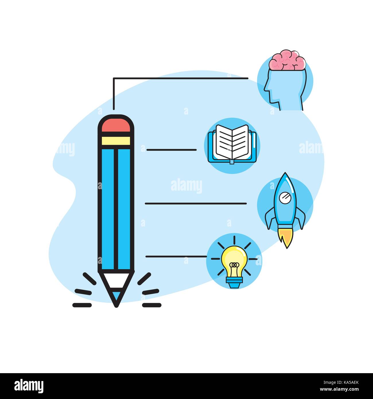 set creative process and brainstorm invention Stock Vector Image & Art ...