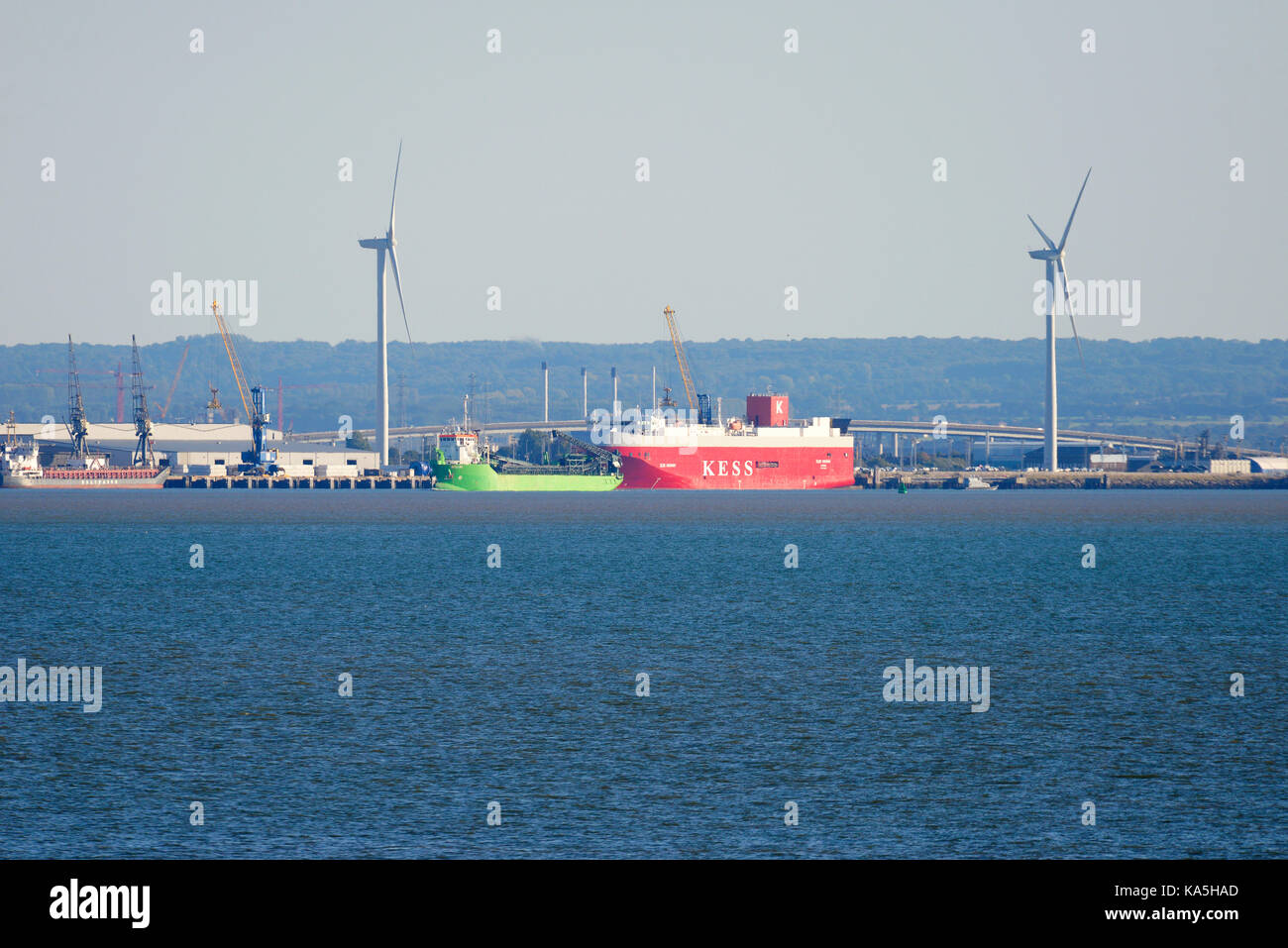 Mouth of the River Medway from the Thames Estuary with port and ...