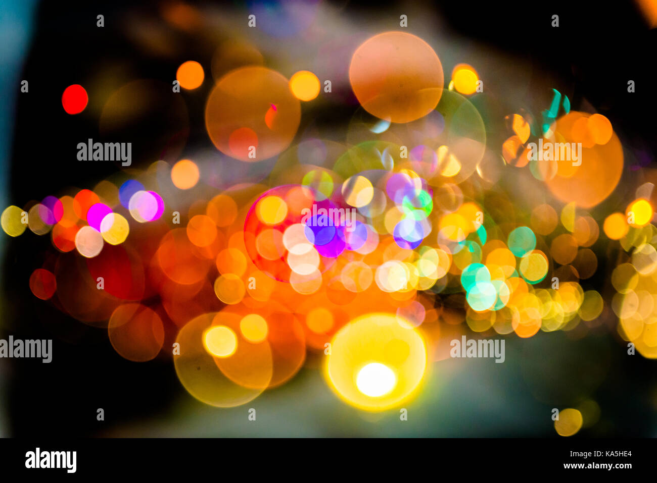Abstract dot patterns double exposures of out of focus fairy lights on ...