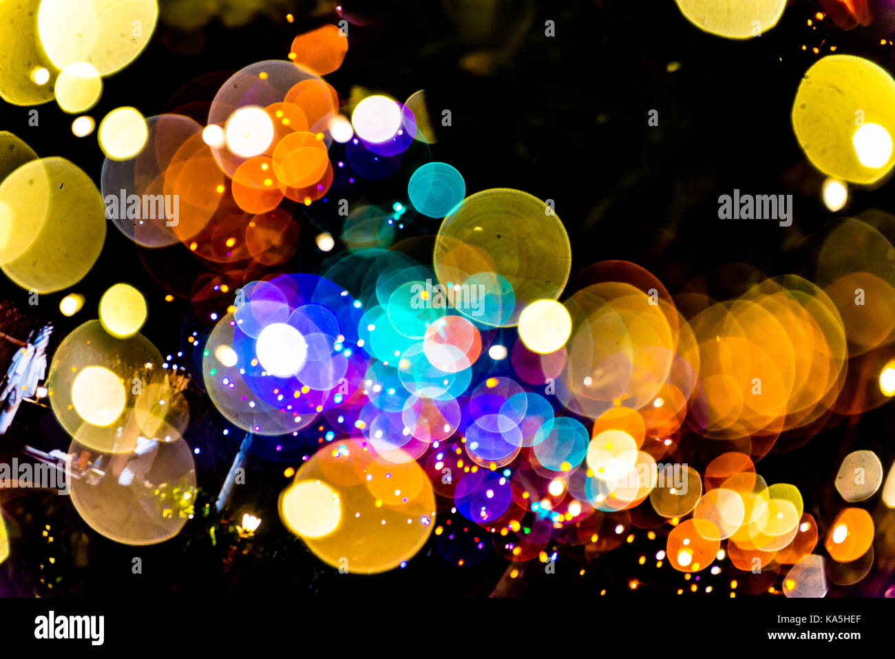Abstract dot patterns double exposures of out of focus fairy lights on ...