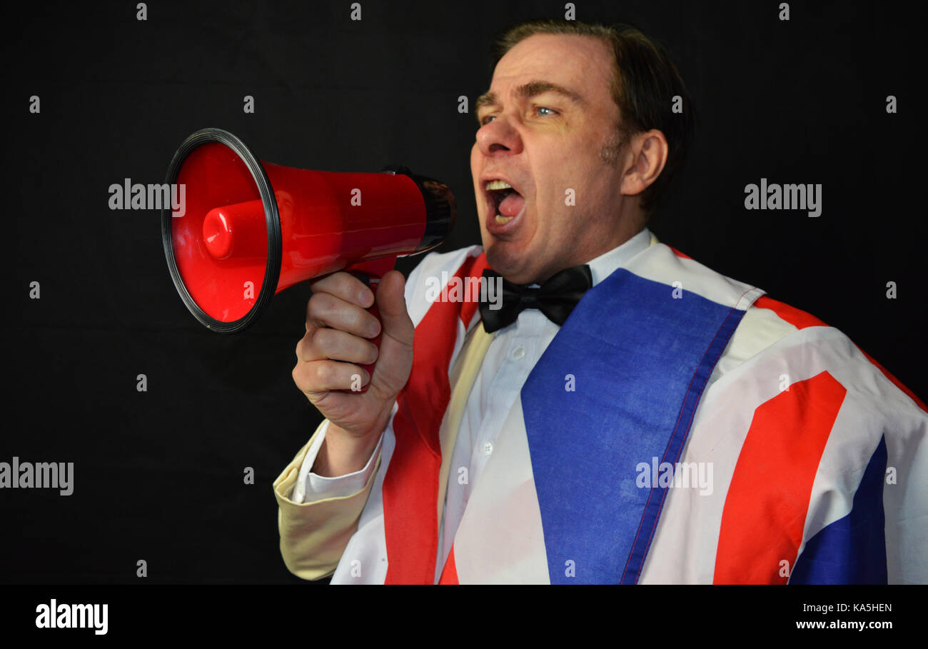 American Politician with flag Stock Photo - Alamy