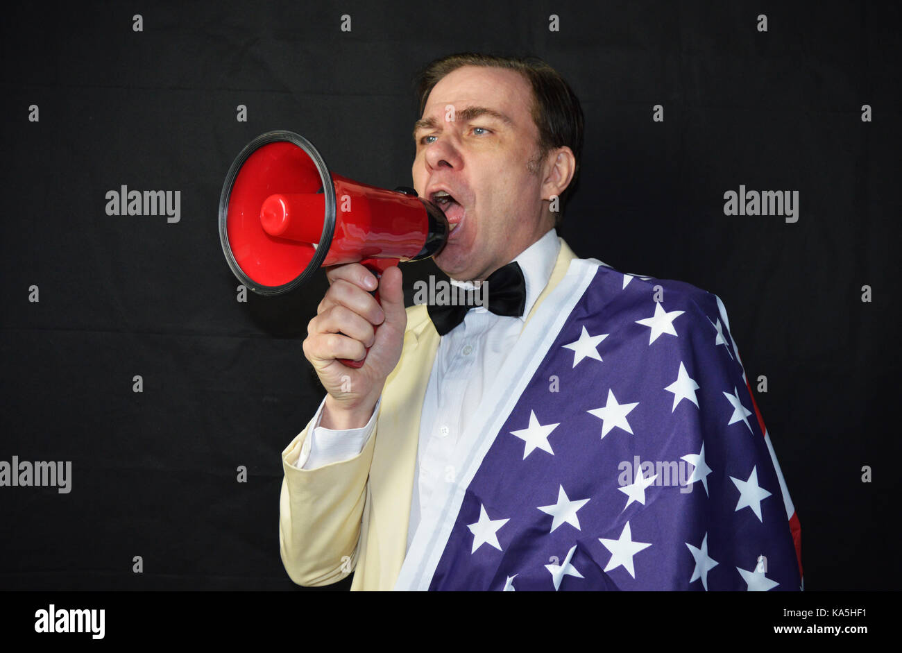 American Politician with flag Stock Photo - Alamy
