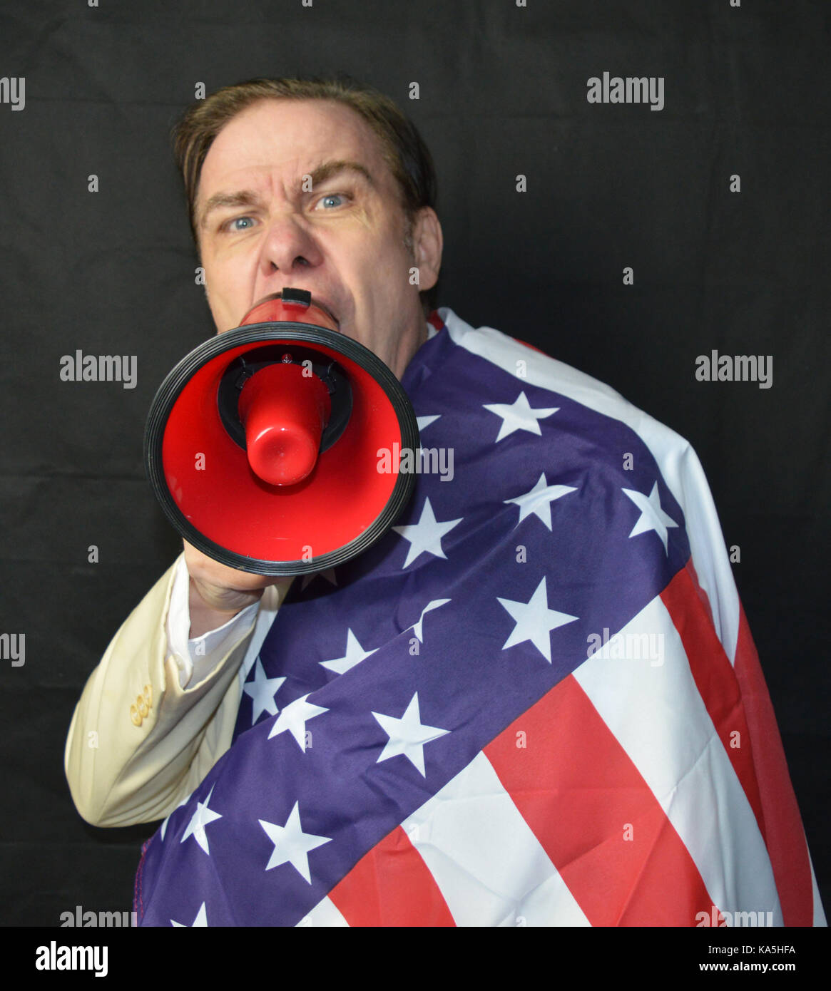 American Politician with flag Stock Photo - Alamy