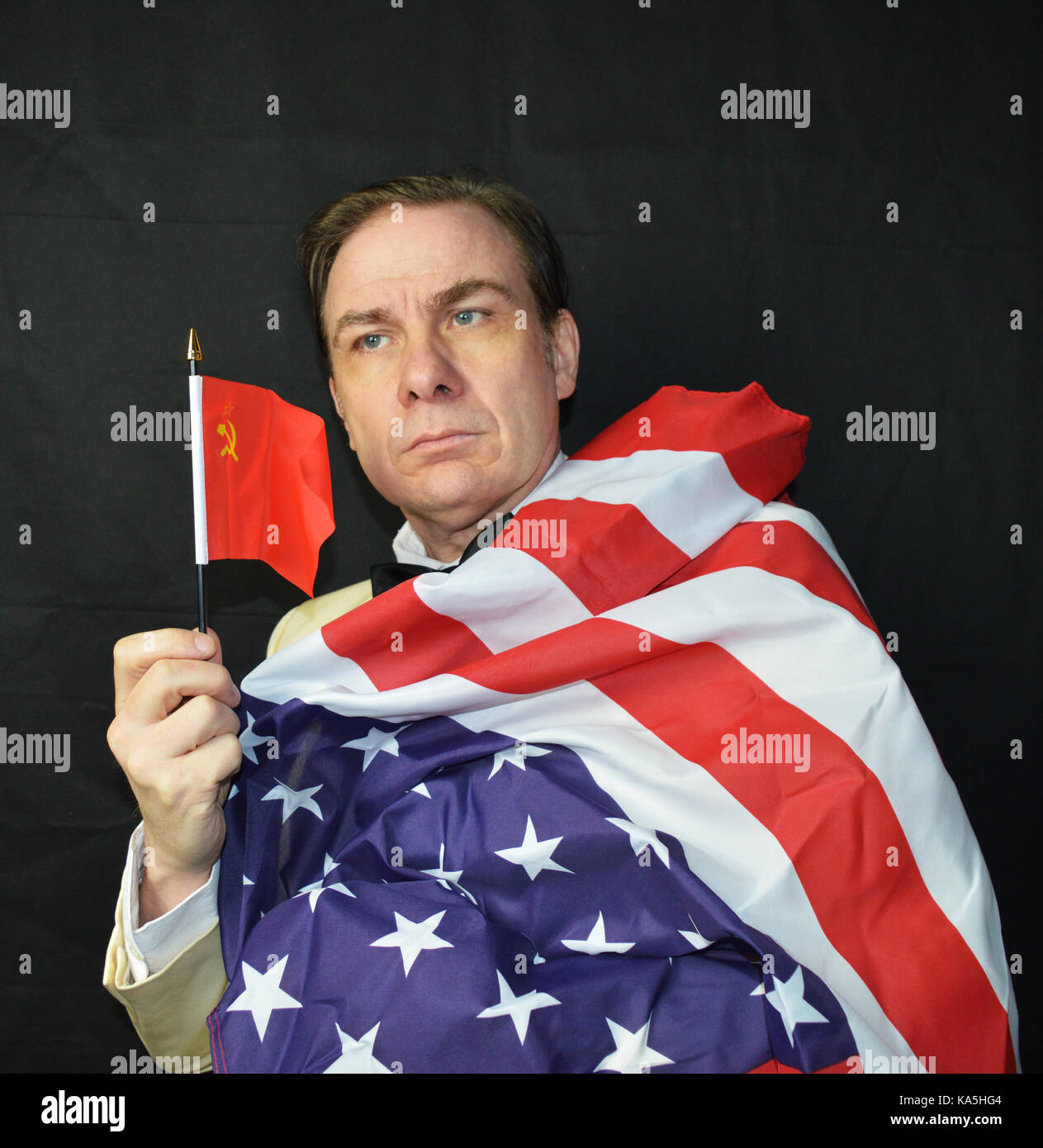 American Politician with flag Stock Photo - Alamy