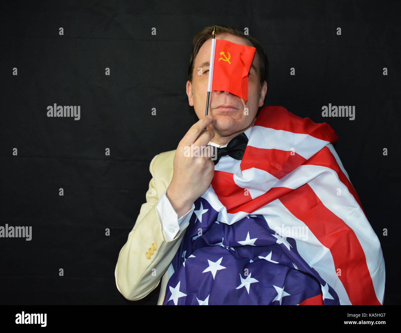 American Politician with flag Stock Photo - Alamy